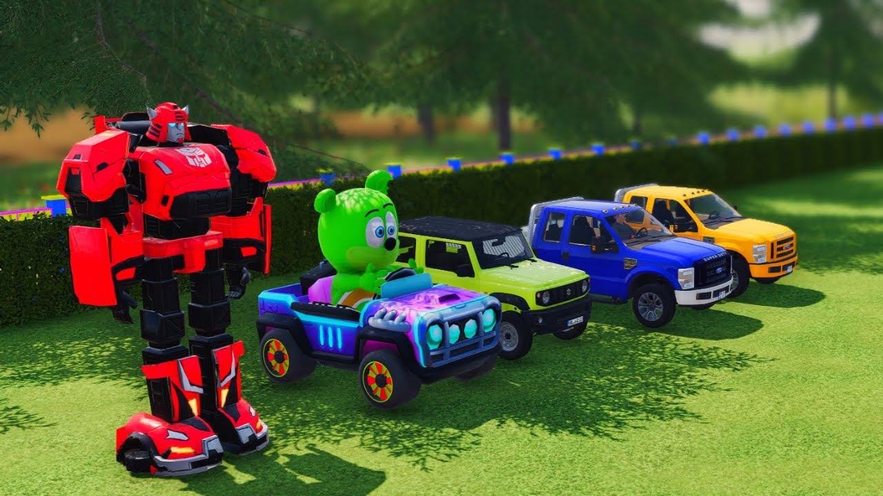 TRANSPORTING COOL CARS, AMBULANCE & RED BUMBLEBEE Ultimate Farming ...