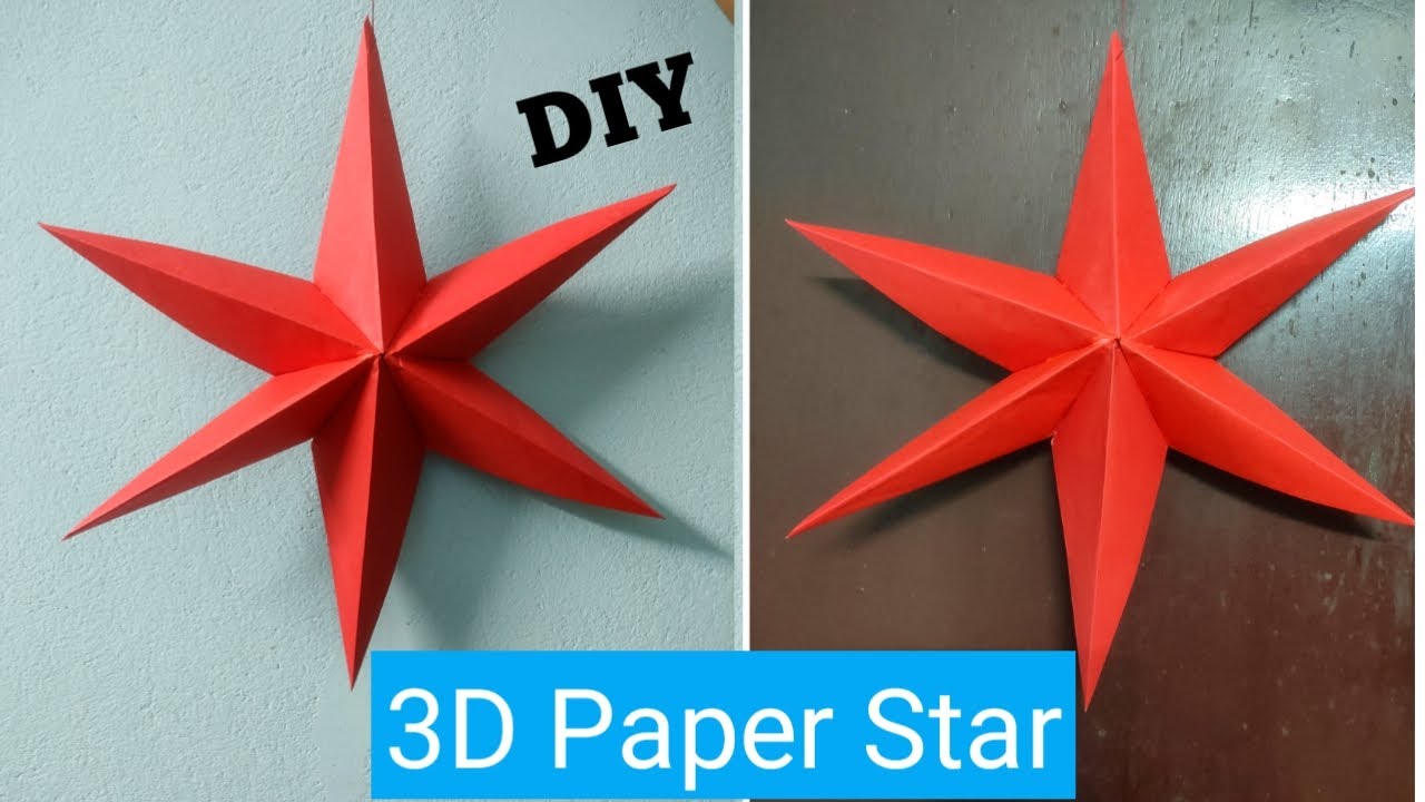 How to Make 3D Star For Christmas Decoration | Paper Star | Christmas ...