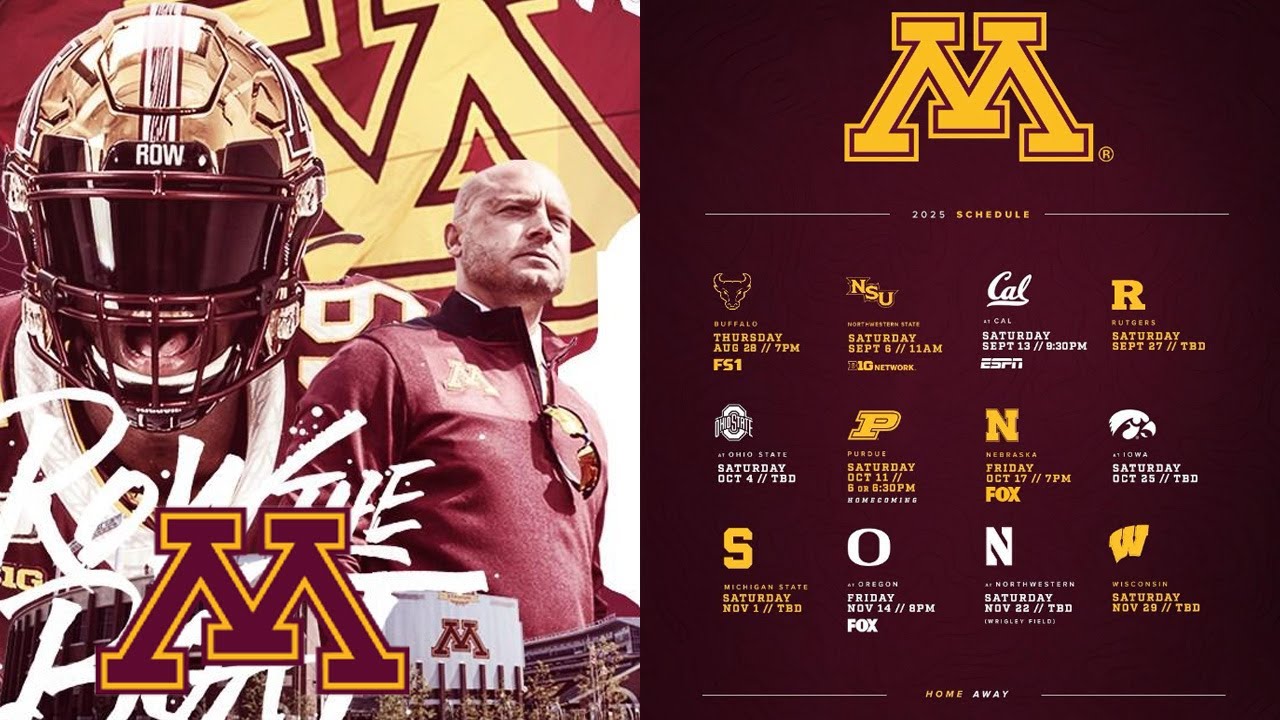 2025 Minnesota Golden Gophers Football Schedule - YouTube