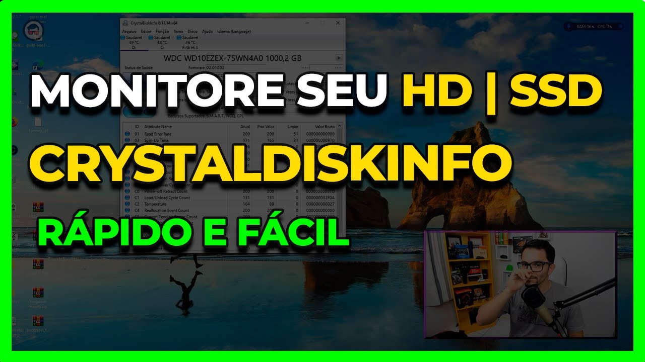 MONITORANDO o seu HD, SSD ou M.2 NVMe com CrystalDiskInfo. FÁCIL ...