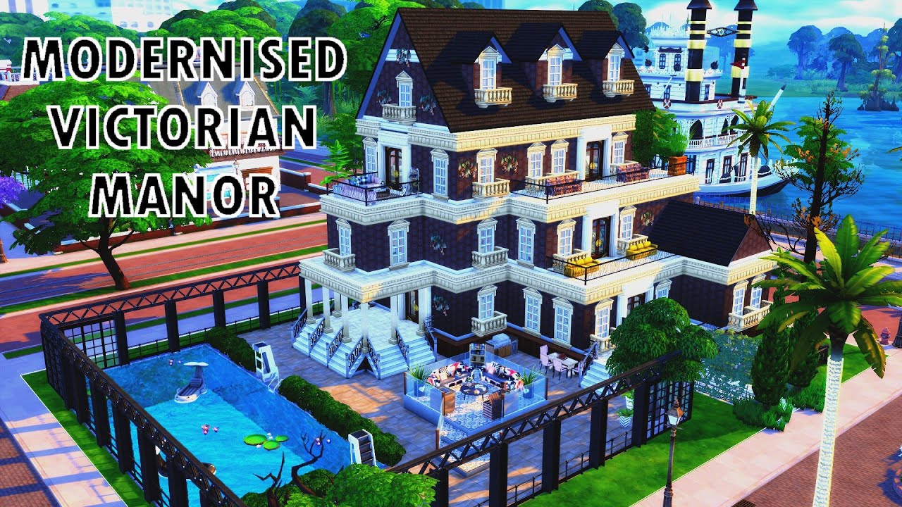 Modernised Victorian Manor || STOP MOTION SIMS 4 SPEED BUILD - YouTube