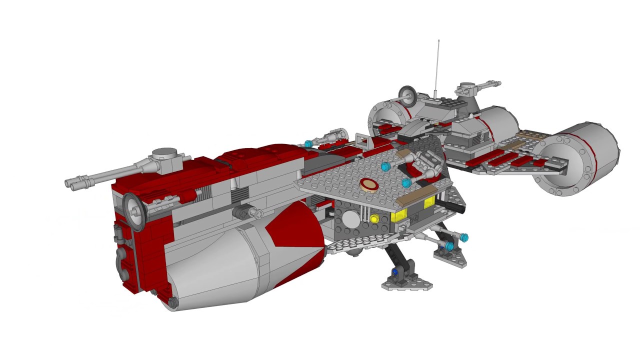 Lego 7964 Republic Frigate 3D Sketchup - YouTube