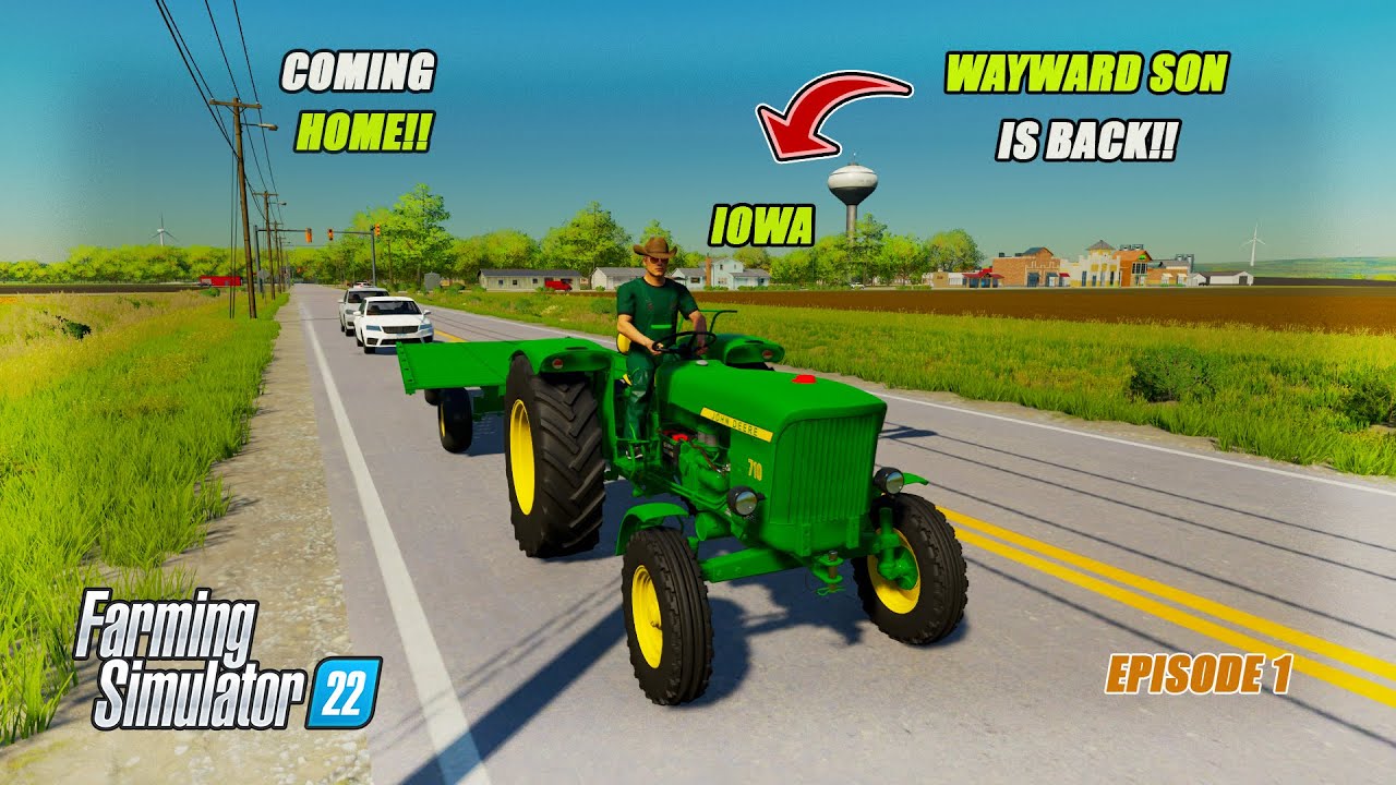 WAYWARD SON RETURNS: Coming Home to IOWA PLAINS VIEW in FS22 | ROLEPLAY ...
