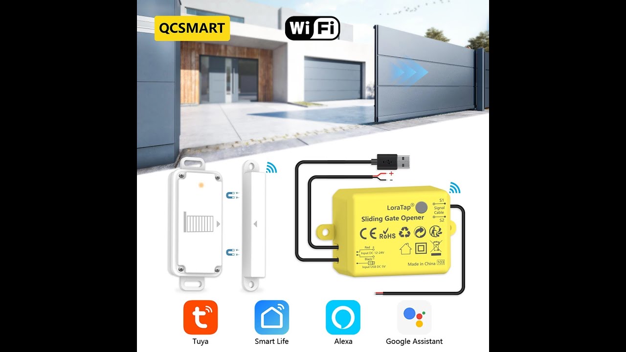Review QCSMART Sliding Gate Opener Controller IP65 Waterproof Door ...