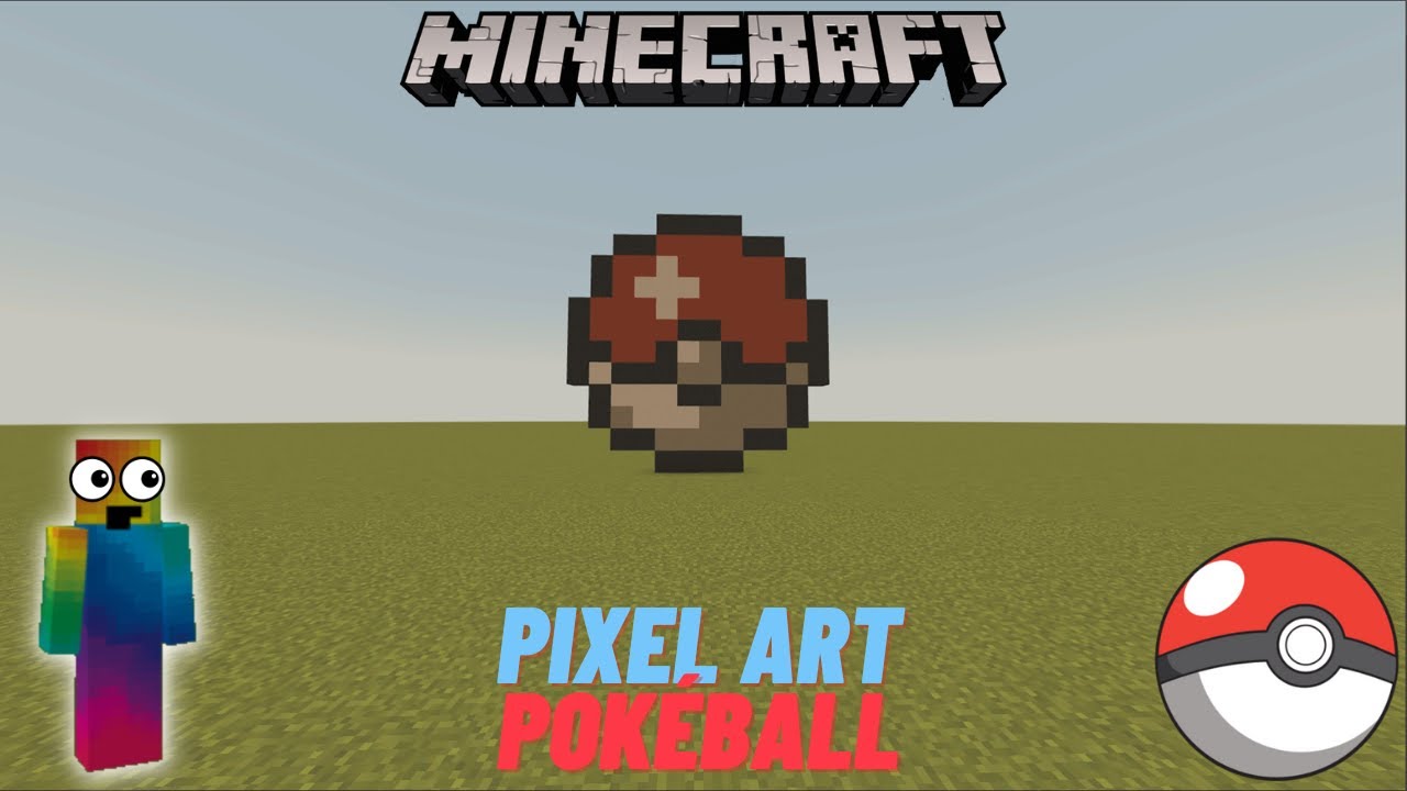 Minecraft Pixel Art - Pokéball - YouTube