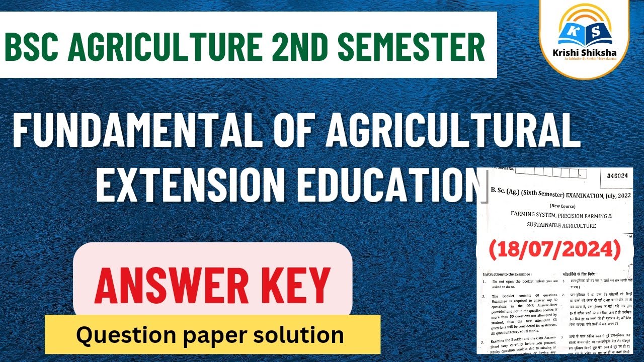 fundamental of agricultural extension education paper solution 2024 ...