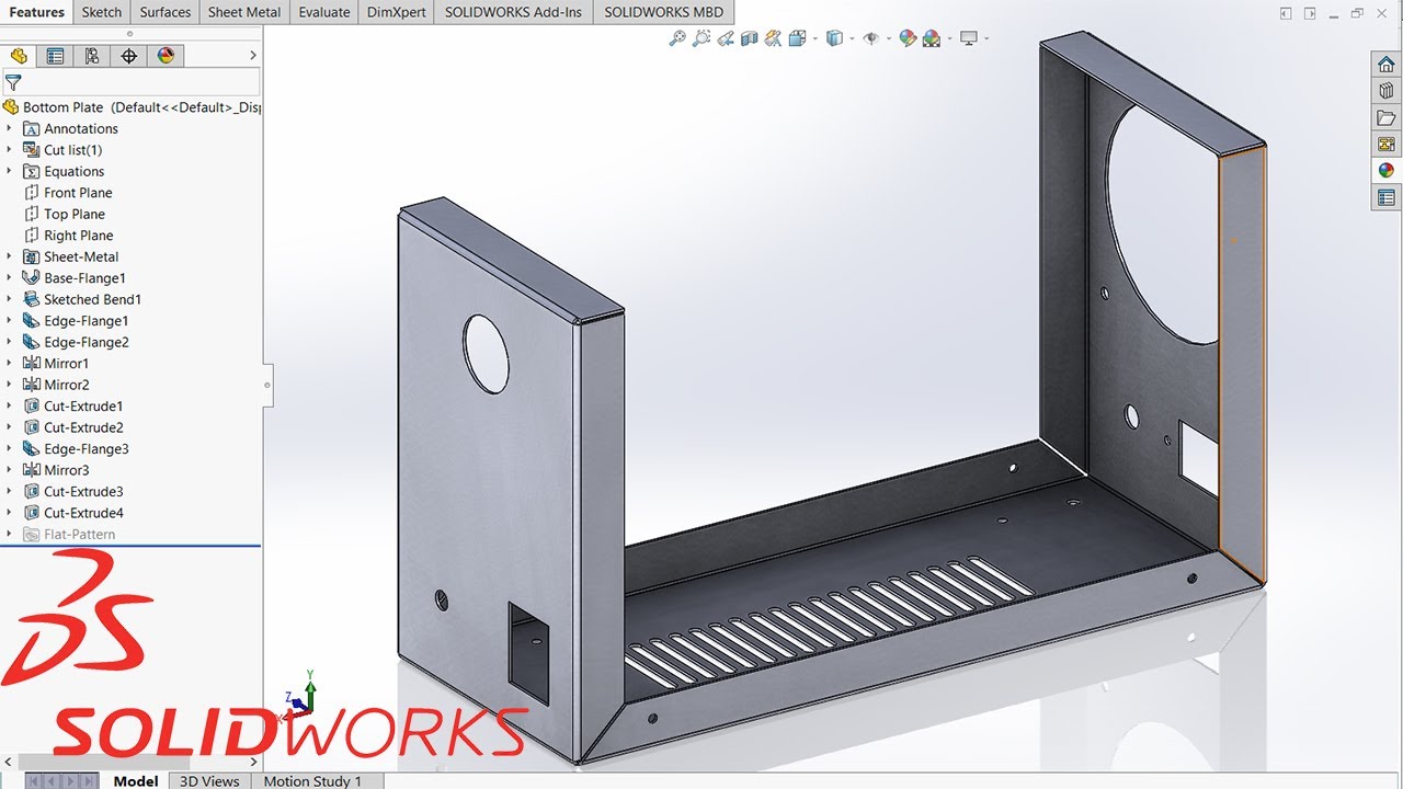 Light Source Bottom Sheet [Part 02] | #solidworks #sheetmetal # ...