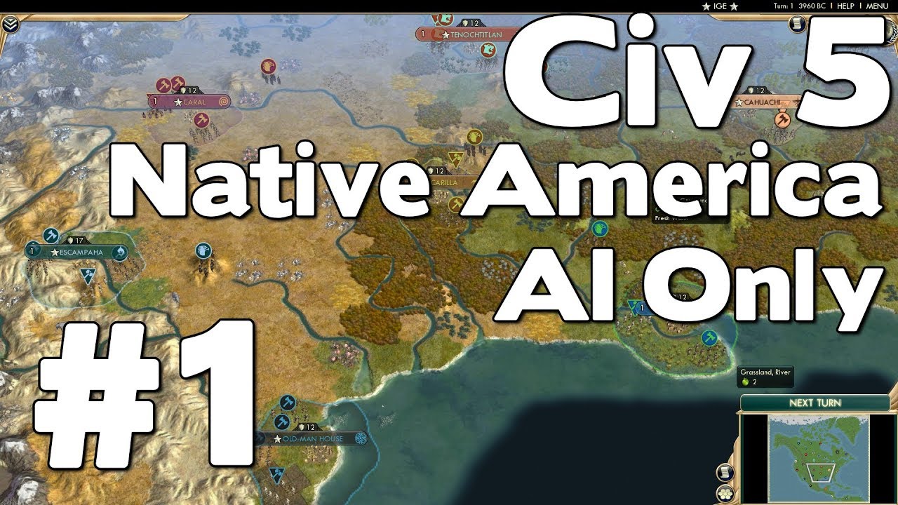Civ 5 Native American AI Only Battle (Civilization V 30 Civ North ...