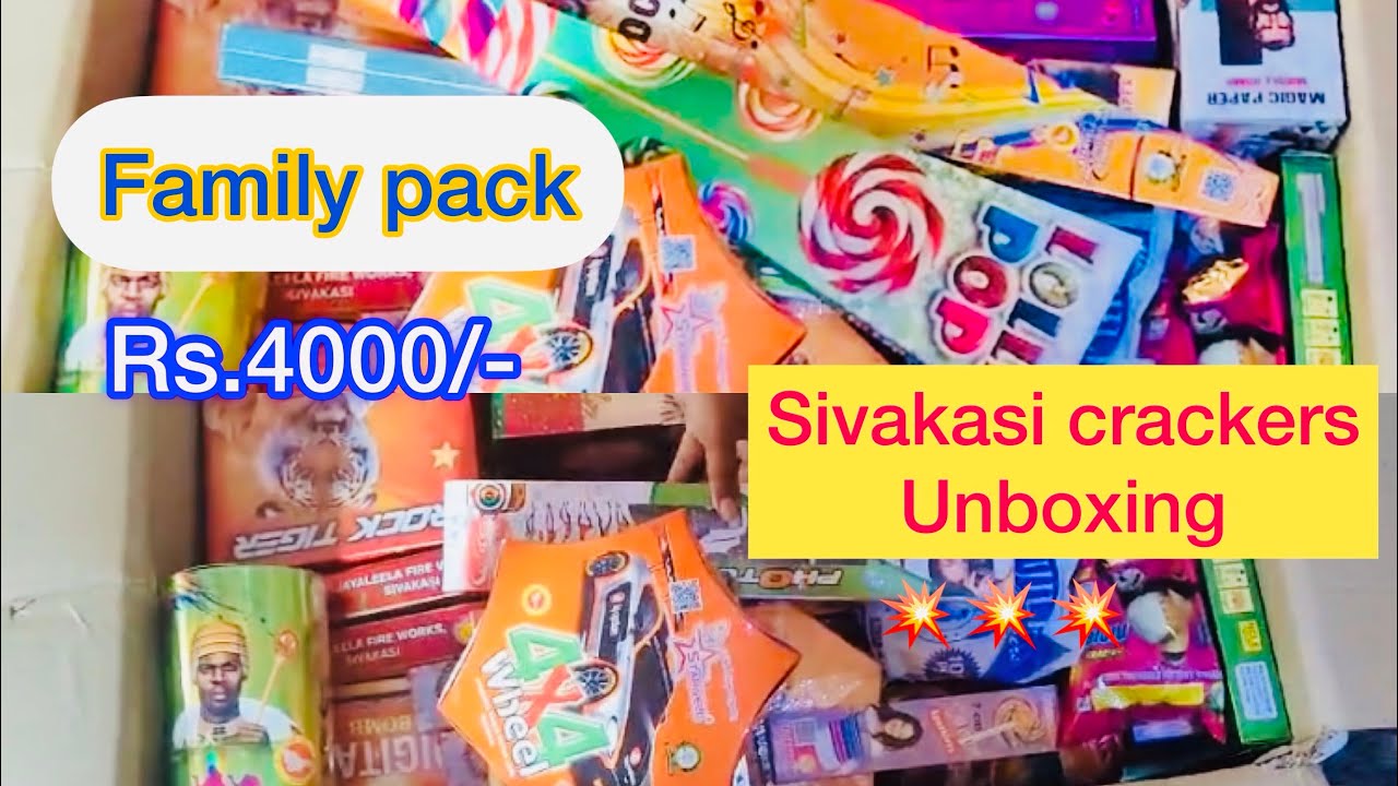 Sivakasi crackers Unboxing | Family pack crackers Sivakasi ...