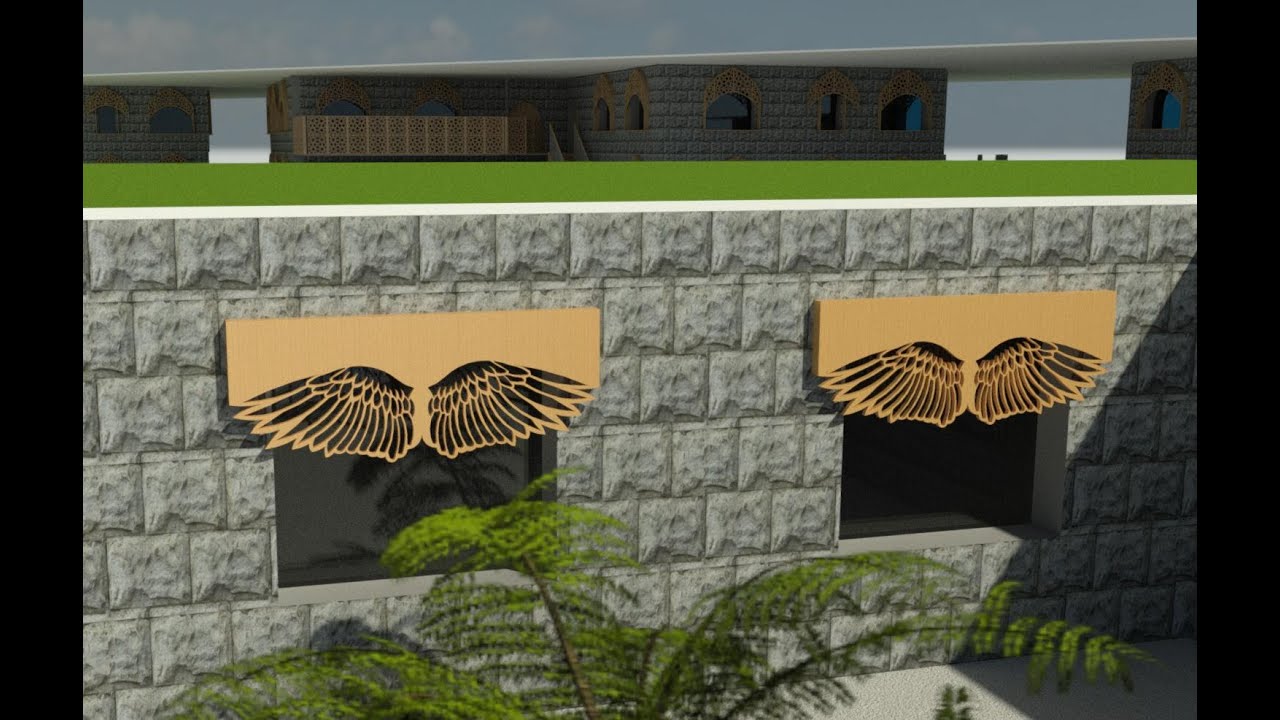 Revit. Make a window with gaps of different shapes. A shading element ...