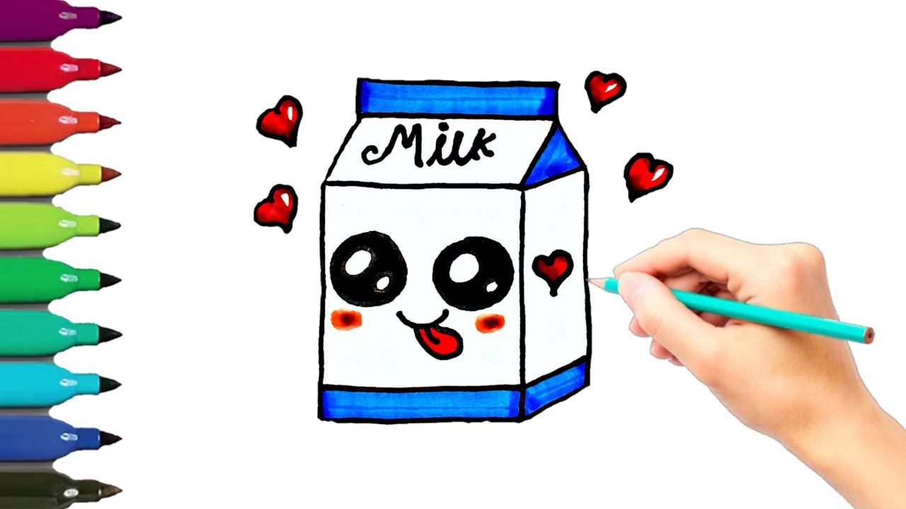 How To Draw Milk Box Step by Step - drawing and coloring milk box - YouTube