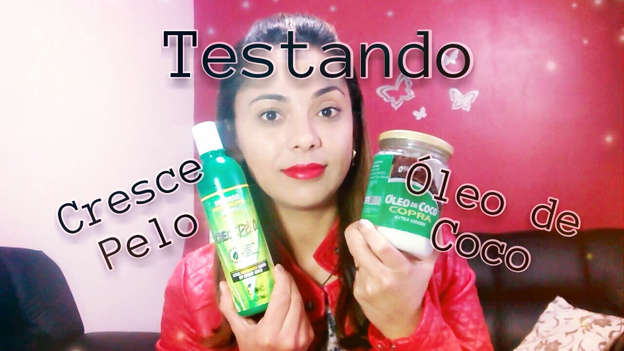 Testando Shampoo Cresce Pelo e Óleo de coco - YouTube