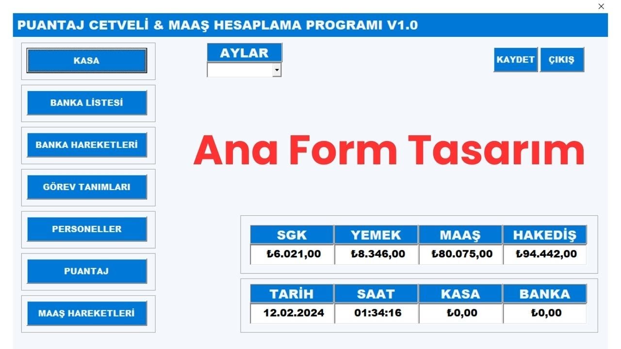 Puantaj ve Maaş Ödeme Programı | Ana Form Tasarım - YouTube