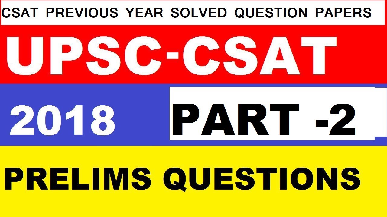 upsc csat previous year solved question papers csat preparation for ...