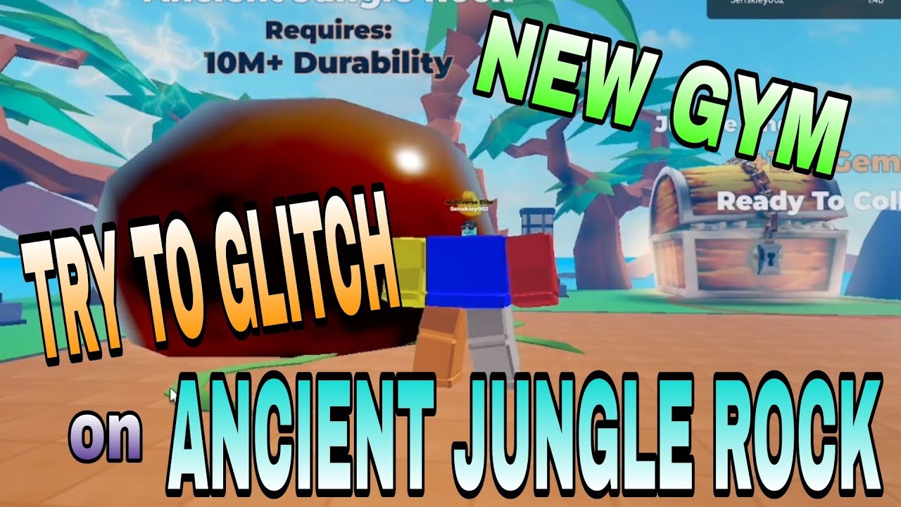 GLITCHING ON NEW GYM 10m ROCK, ANCIENT JUNGLE ROCK Muscle Legends ...