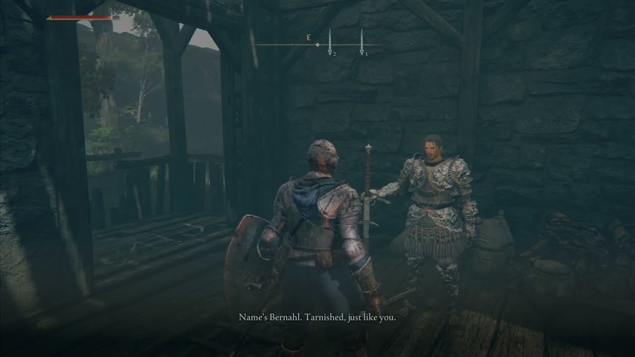 Elden Ring - Meeting Knight Bernahl in Warmaster's Shack (Dialogue ...