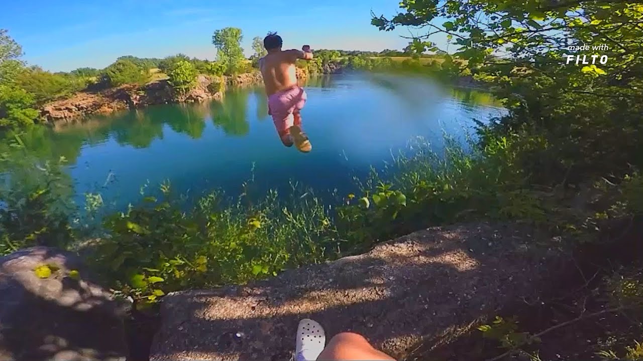 CLIFF JUMPINGGGGG!!!!! 360 DEATH DIVE💀💦🌊💧 - YouTube