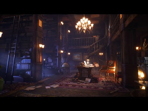 📖 Victorian Library Ambience in Winter ️6 Scenes after Cinematic Intro ...