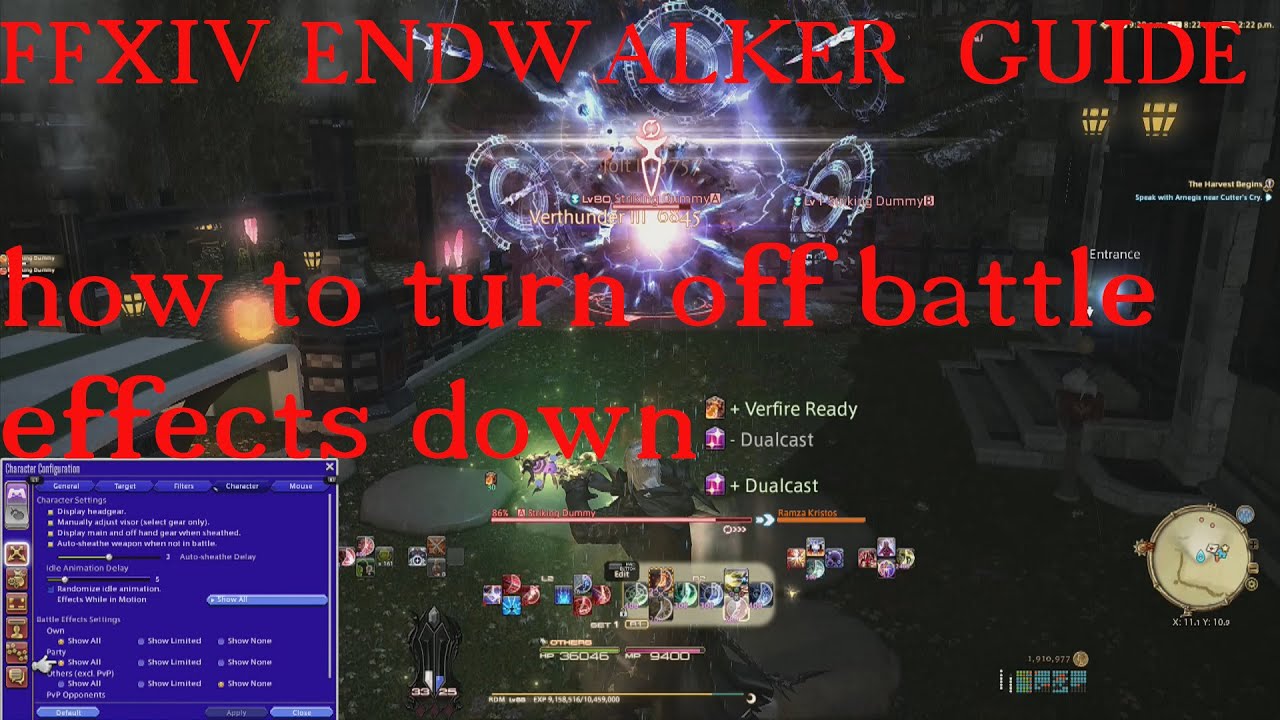 FFXIV Endwalker how to turn battle effects off - YouTube