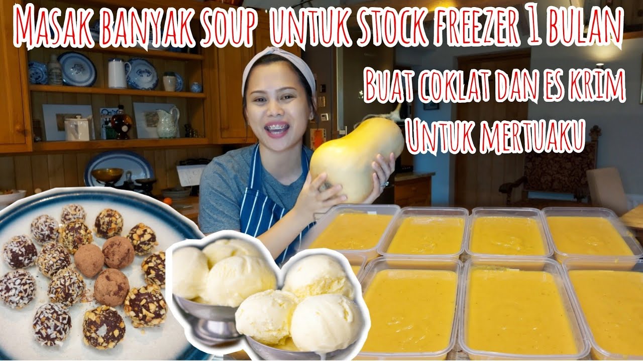 MASAK BANYAK SOUP LABU HASIL PANEN UNTUK STOCK DI FREEZER || BUAT ...