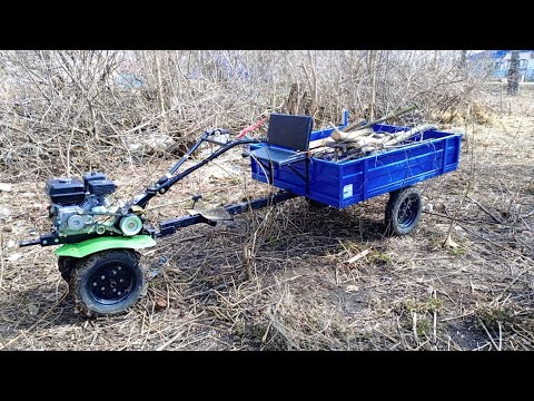 Возим дрова на мотоблоке Вадима Влог - YouTube