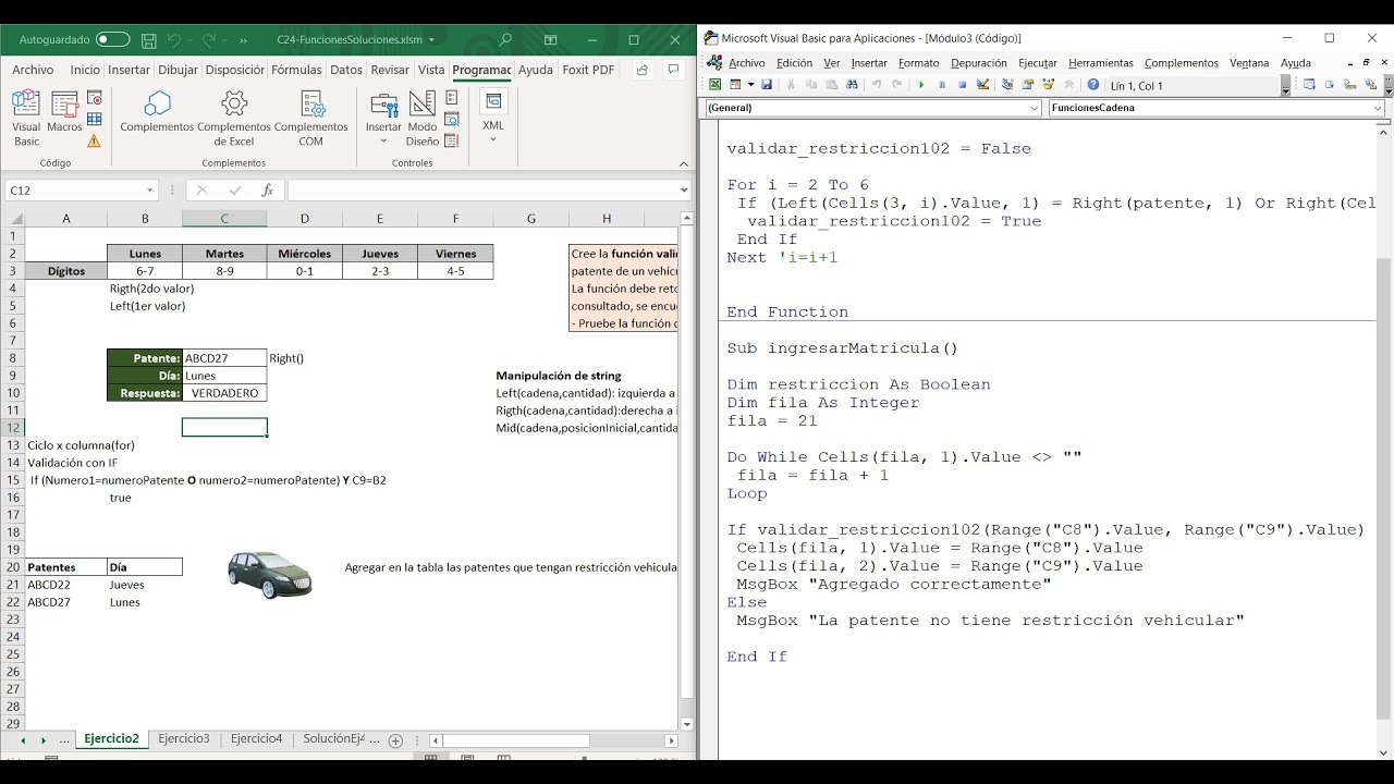Solución Ejercicio De Funciones En Vbaleft Rigth Mid Youtube