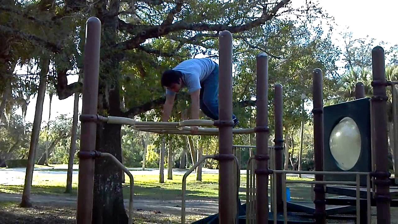 Handstand on monkey bars. - YouTube