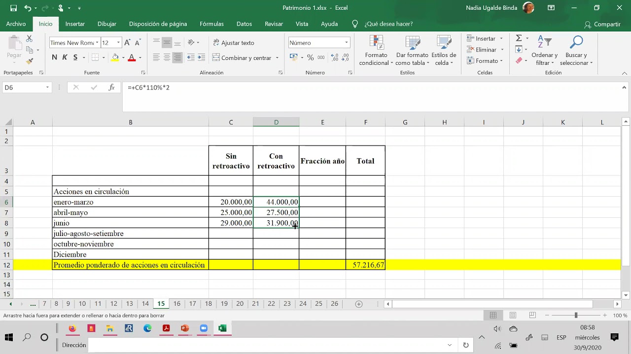 Ejercicio 15 UPA promedio acciones - YouTube