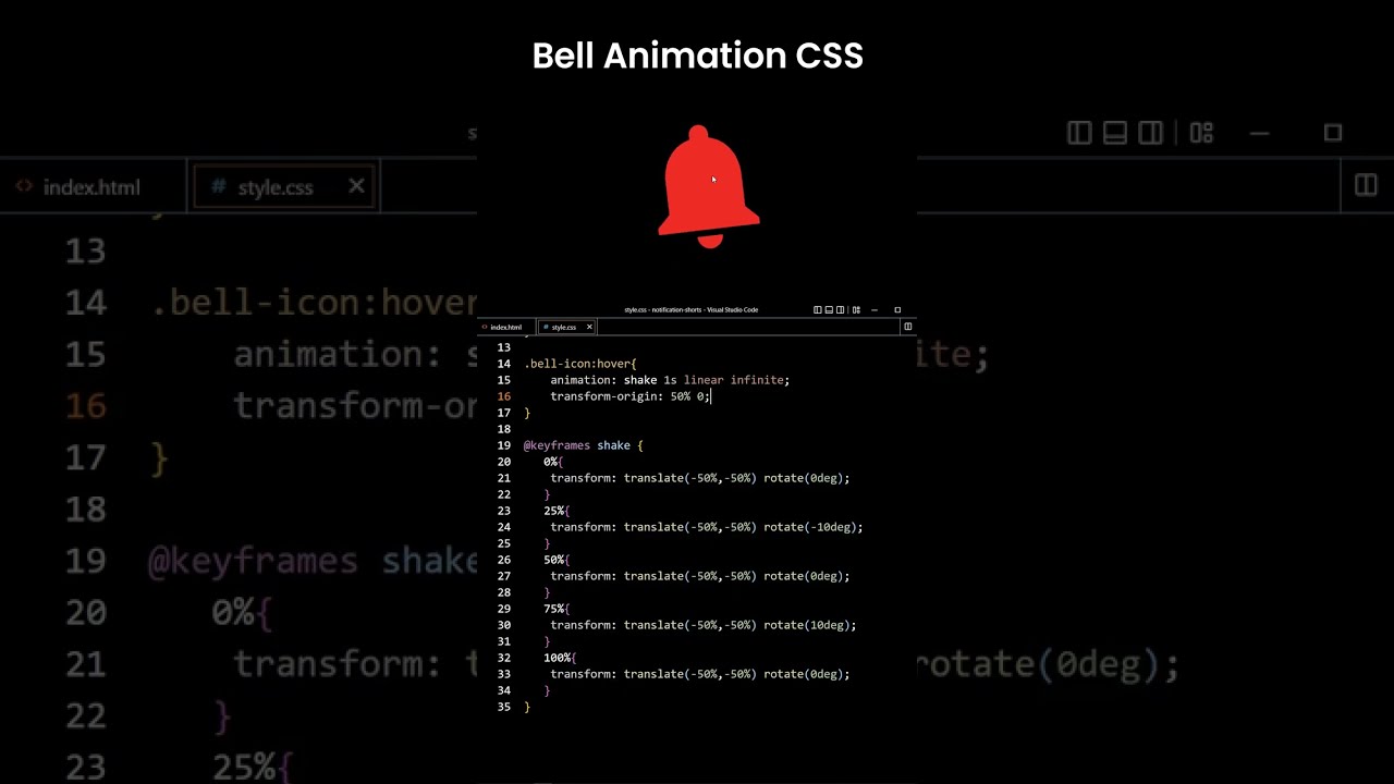 Bell Icon Animation CSS #shorts - YouTube