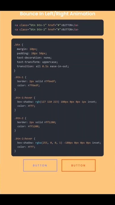 Bounce in left/right animation|HTML CSS animation#shorts #html - YouTube