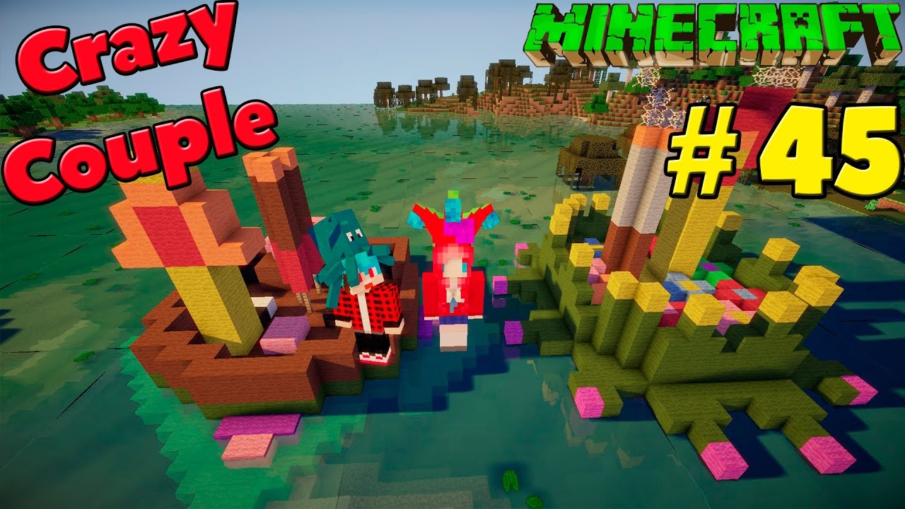 Minecraft มายคราฟ [Crazy Couple] #45 สร้างกระทงหลงทาง - YouTube
