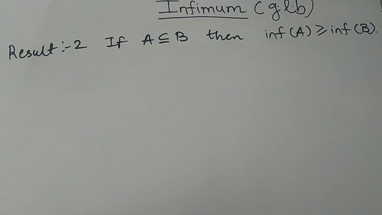 Result on Infimum - YouTube