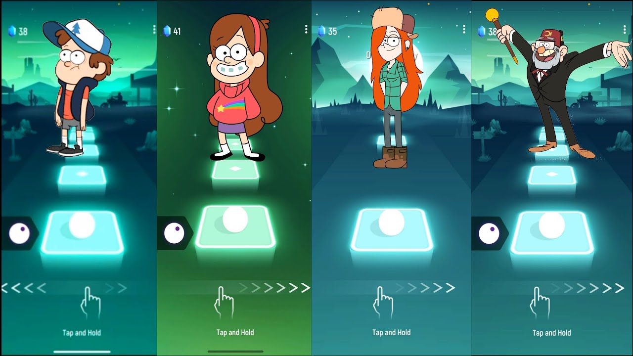 Dipper vs Mabel Pines vs Wendy Cordroy vs Grunkle Stan | Tiles Hop EDM ...