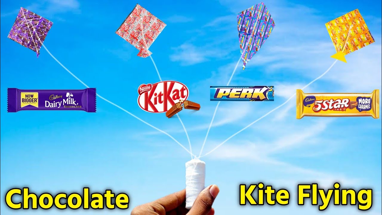 how to make kite , chocolate wrapper kite making , flying Dairymilk ...
