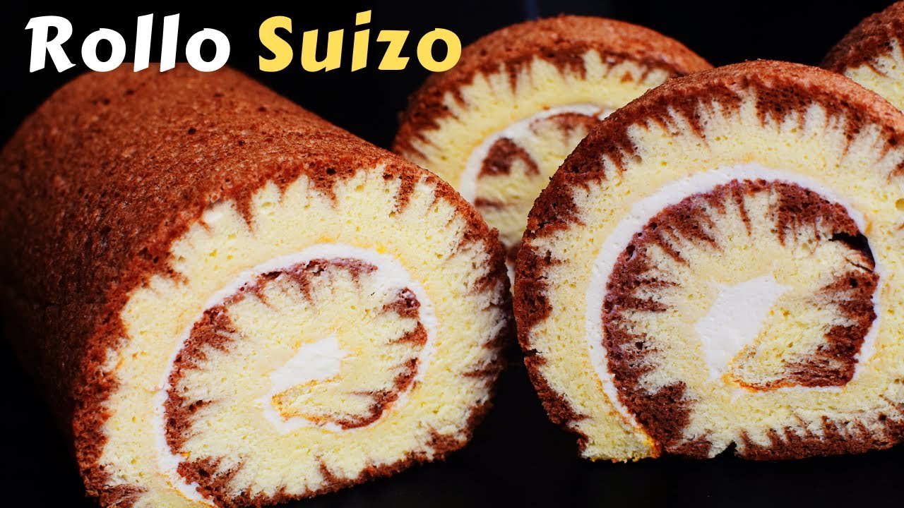 ROLLO SUIZO delicioso Pastel Enrollado de CHOCOLATE y VAINILLA|Dulce ...