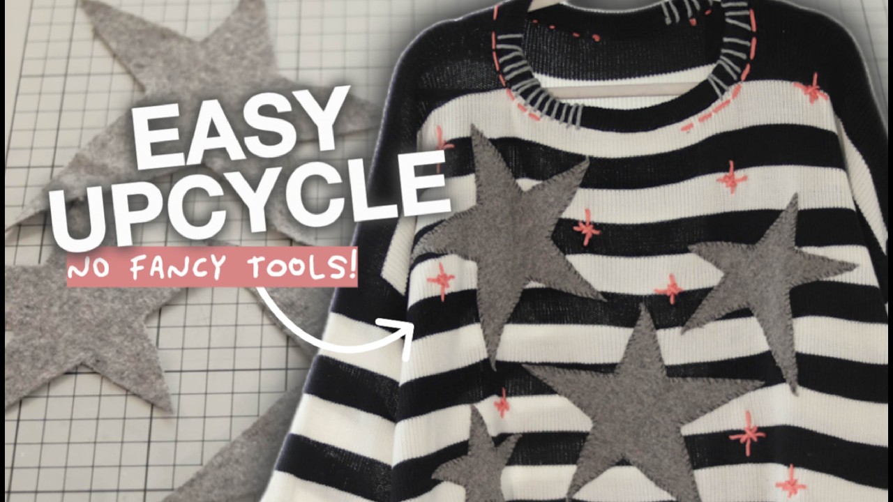 How to Customize any sweater - Embroidery & Star Patches - YouTube