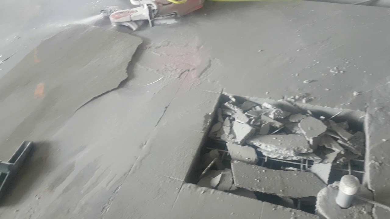 Flush cut 360 concrete cutting - YouTube