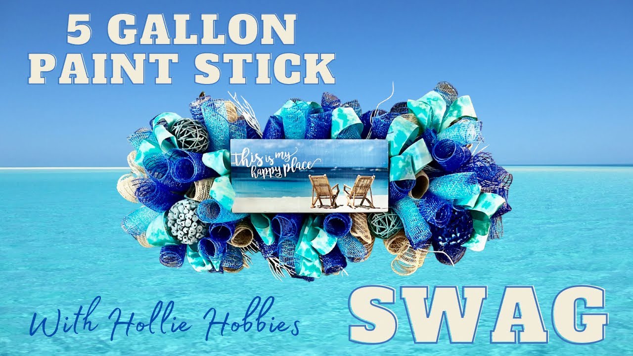 How To Make a Door Swag Wreath using a 5 Gallon Paint Stick/ Door Swag ...