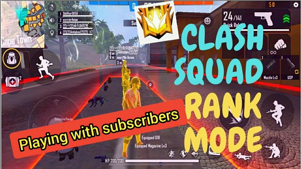 Playing clash squad rank mode with subscribers |Free fire| - YouTube
