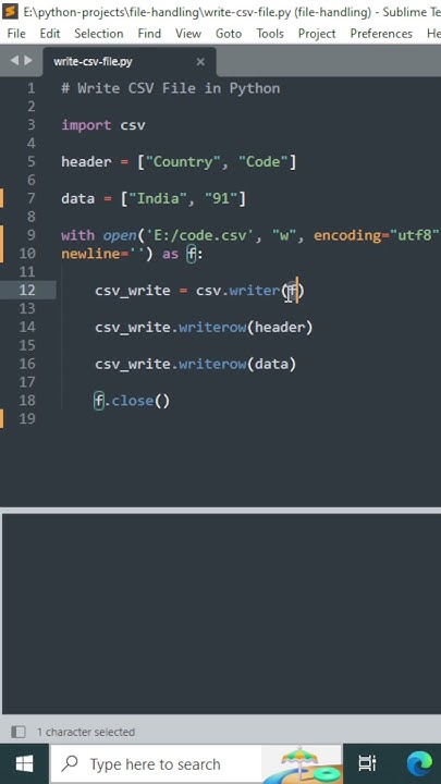 Writing CSV Files Using Python's Wizardry | #shortvideo #viral - YouTube