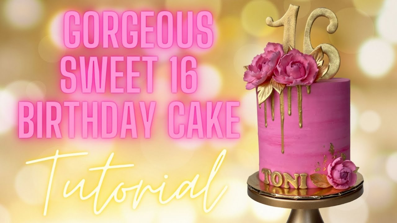 Learn how to make this gorgeous Sweet 16 cake! - YouTube