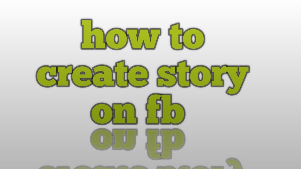 how to create your story on fb account - YouTube