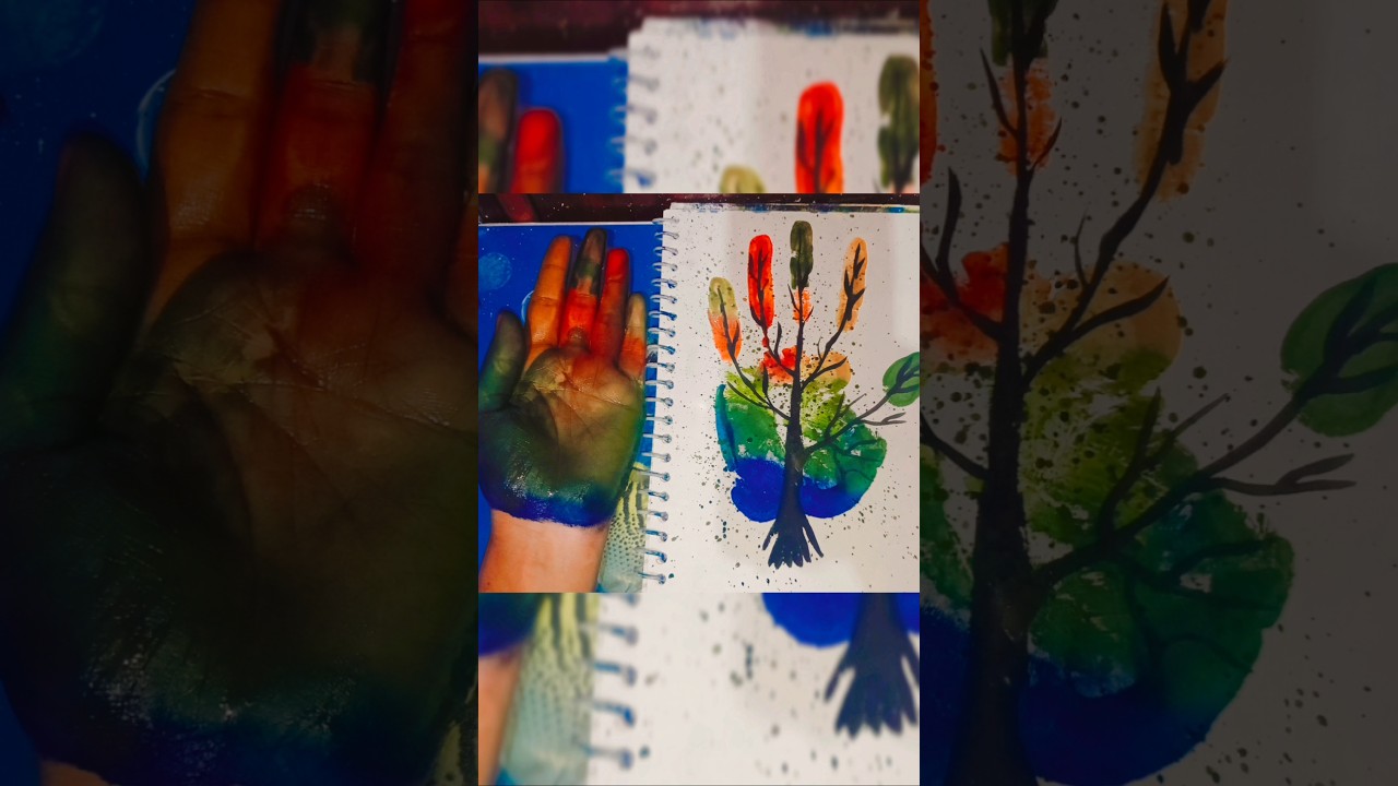 Easy hand painting #shorts #youtubeshortsvideo #painting - YouTube