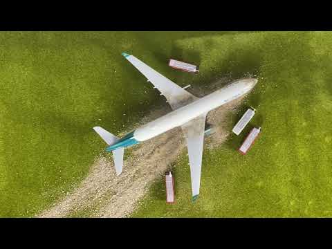 Huge airplane crash - stop motion animation airport crash