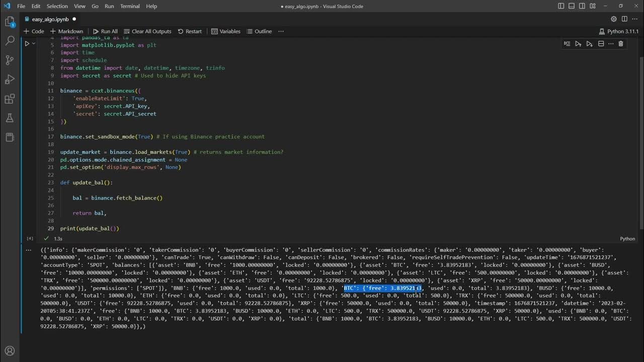 Check Balance Binance.US Bot with CCXT and Python - YouTube