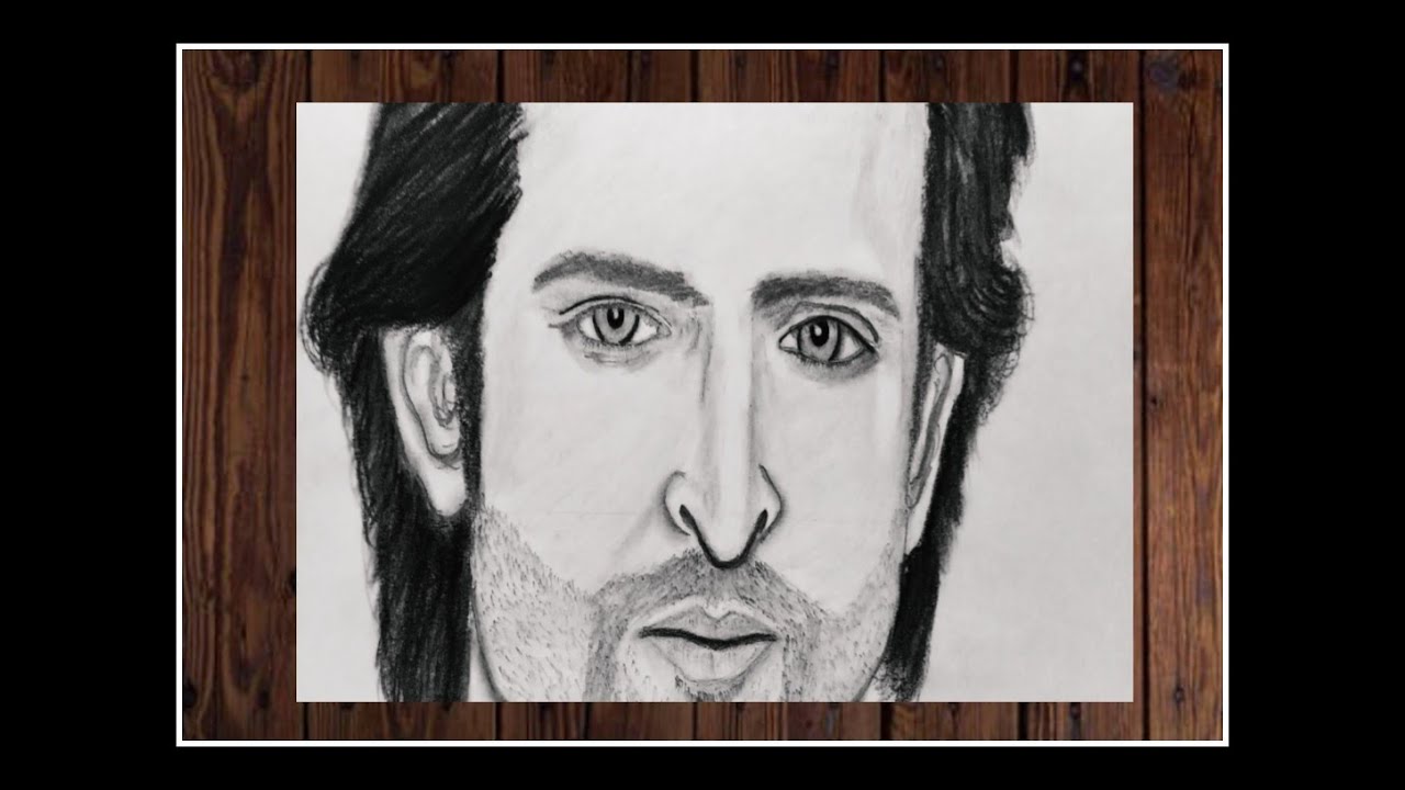 how to draw hrithik roshan step by step // freehand technique// pencil ...