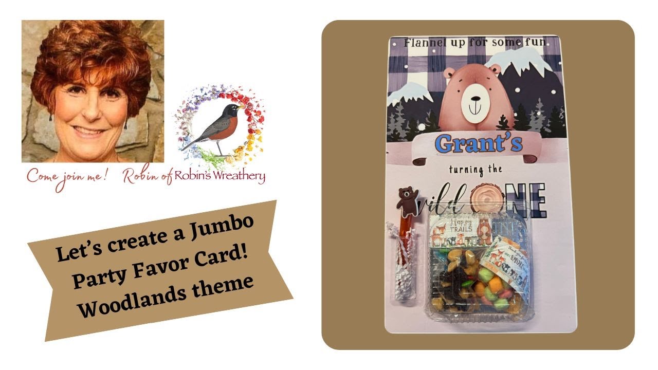 Let's create a JUMBO Party Favor Card - Woodlands theme - YouTube