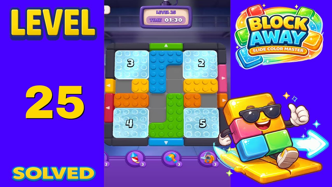 Block Away – Level 25 | Walkthrough Fast & Clean Solution - YouTube