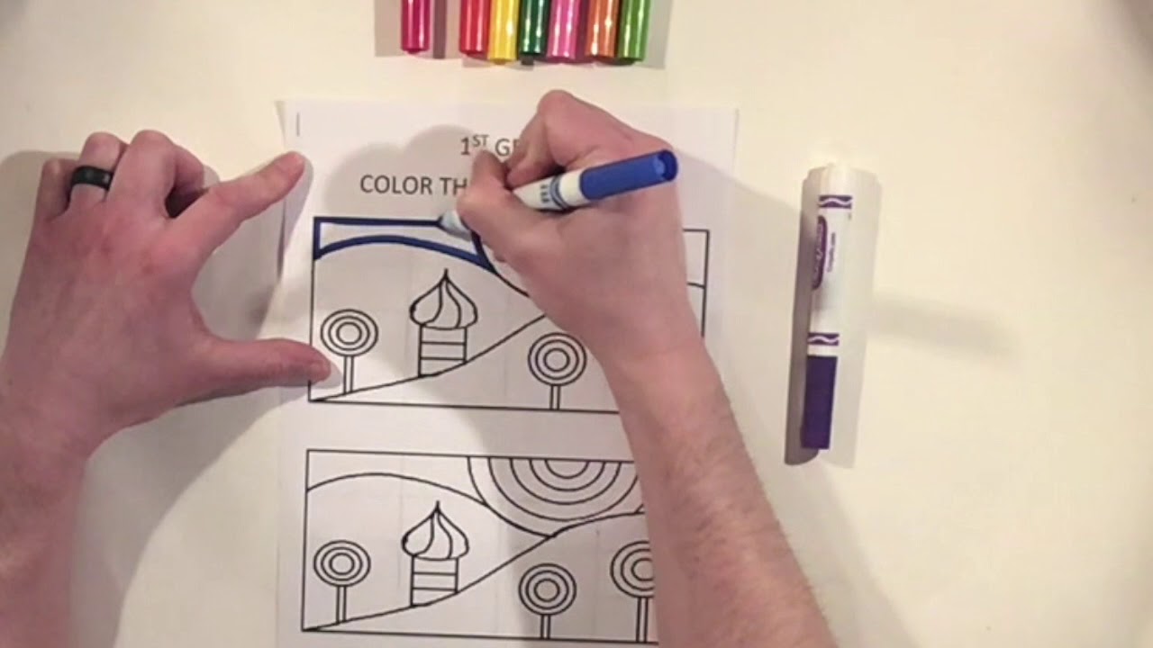 1ST GRADE LANDSCAPE COLOR THEORY (EASY) - YouTube