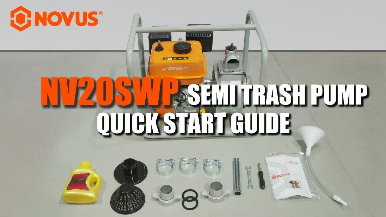 NOVUS Gas Powered 2'' Semi Trash Water Pump | Quick Start Guide - YouTube
